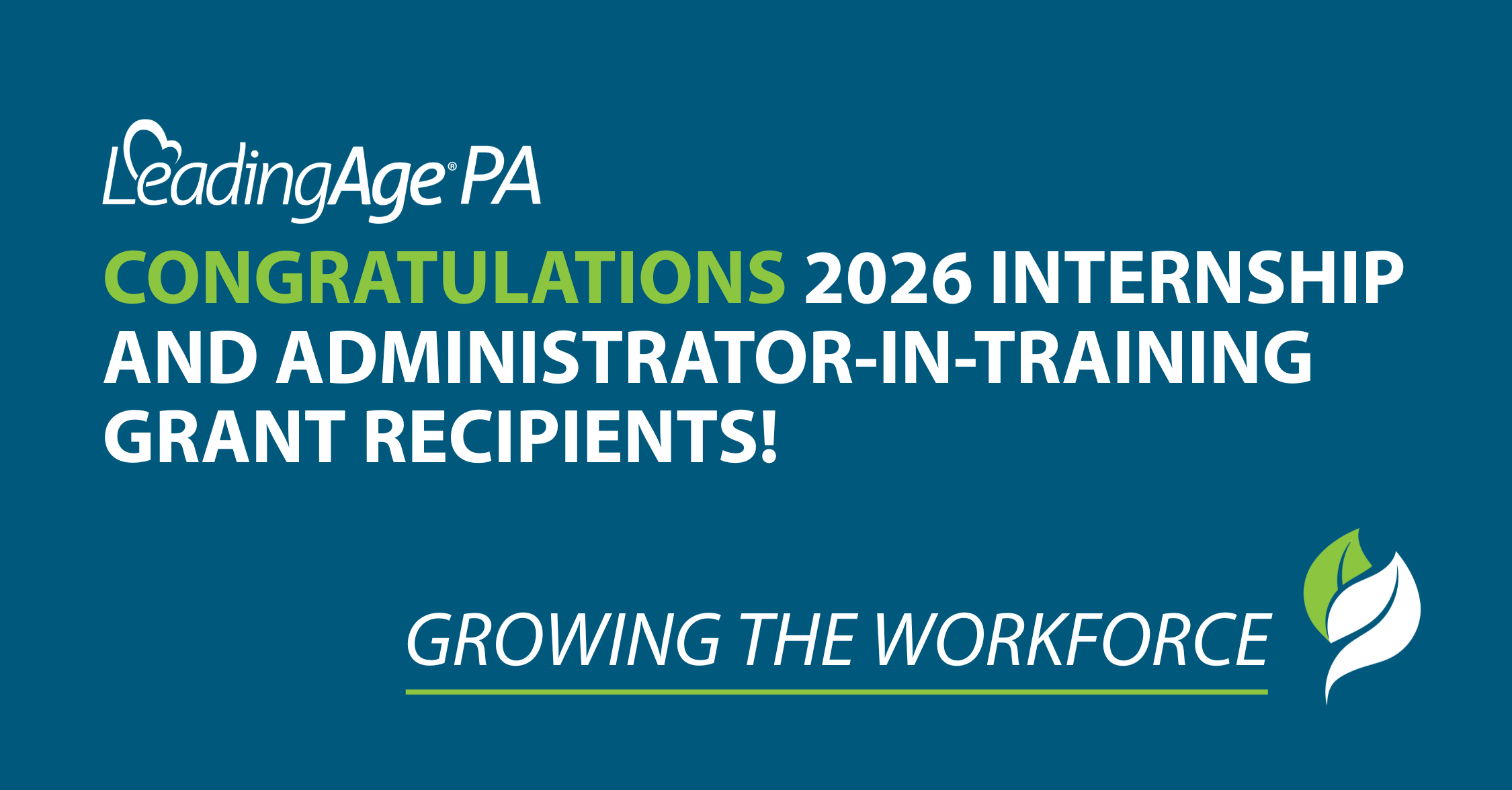 LeadingAge PA Awards Grants to Support Workforce Development and Future ...